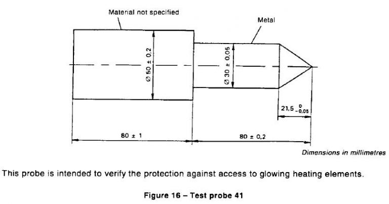 IEC61032 Figure 16 Test probe 41 - IEC Testing Equipment
